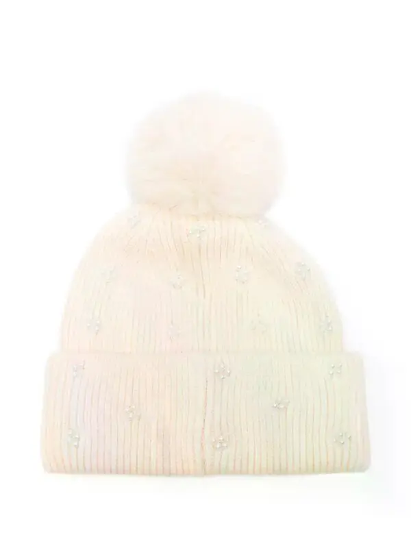 Guess Faux-pearl Pompom Beanie Hat