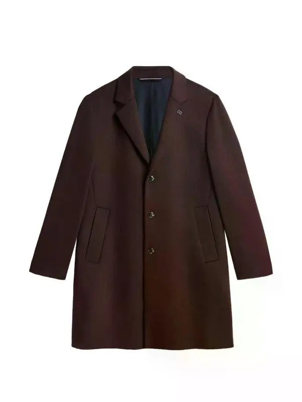 Tommy Hilfiger Single-breasted Logo-plaque Coat