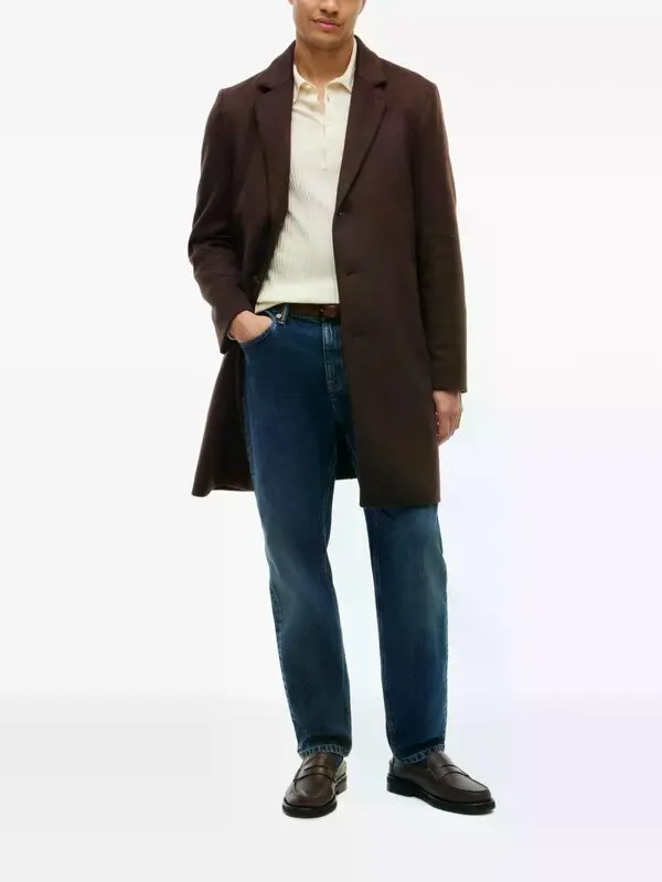 Tommy Hilfiger Single-breasted Logo-plaque Coat