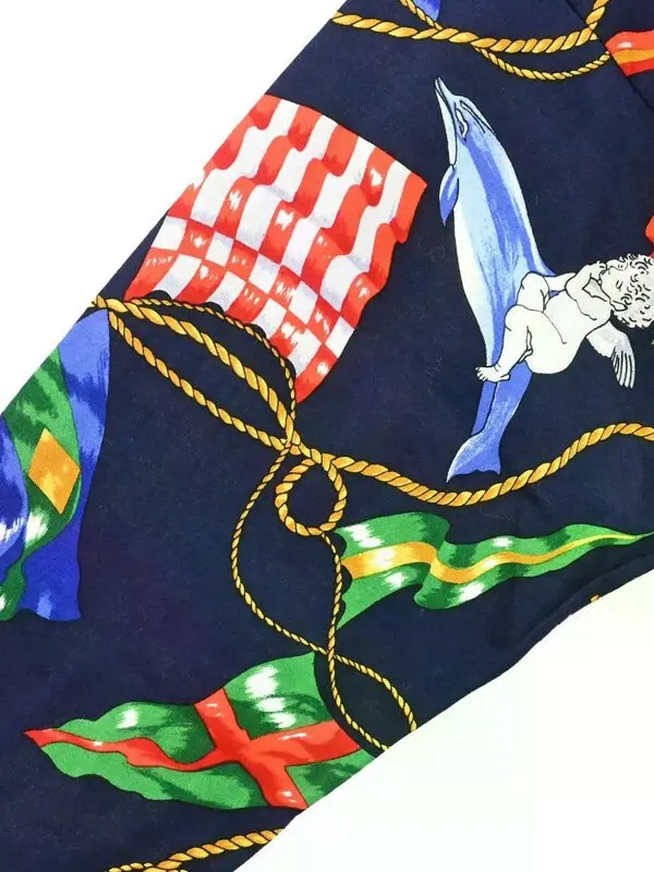 Hermès Belted Graphic-print Dress