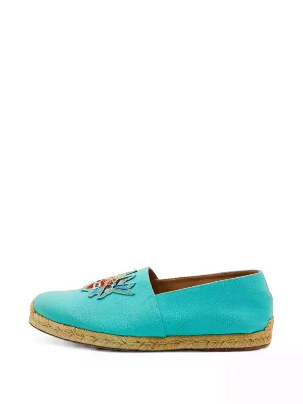 CHRISTIAN LOUBOUTIN Mom Dad Gala Embroidered Espadrilles - Blue