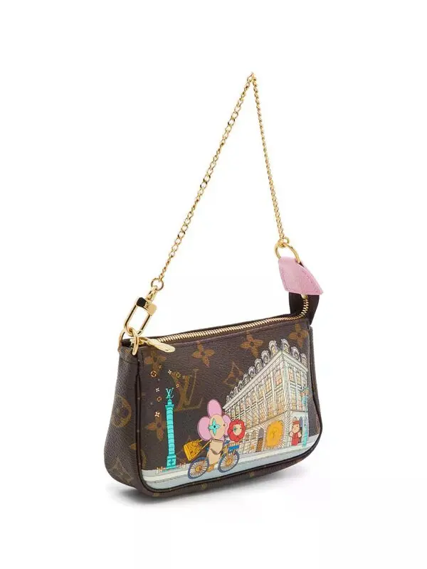 LOUIS VUITTON 2022 Mini Pochette Accessoires Vivienne Christmas Animation Monogram Canvas Tote Bag