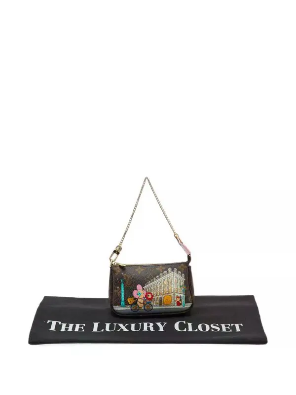 LOUIS VUITTON 2022 Mini Pochette Accessoires Vivienne Christmas Animation Monogram Canvas Tote Bag
