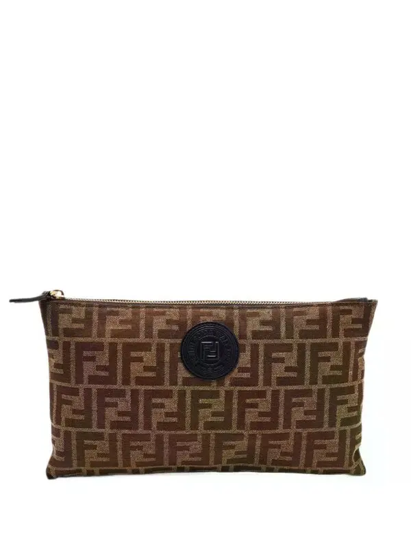 Fendi 2021 Zucca Zip Clutch Bag