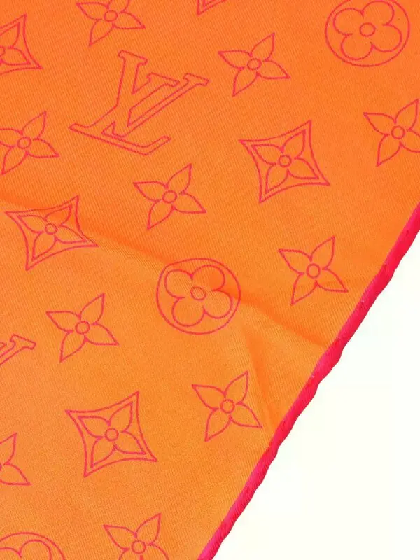 LOUIS VUITTON Small Monogram Logo Neon Scarf