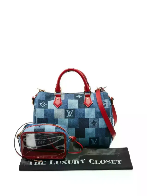 LOUIS VUITTON 2019 30 Speedy Bandouliere Patchwork Tote Bag