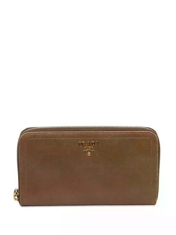 Prada 2010-2026 Leather Zip Around Wallet Long Wallets