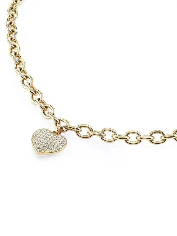 Philipp Plein Plein Rocked Heart Crystal-embellished Necklace