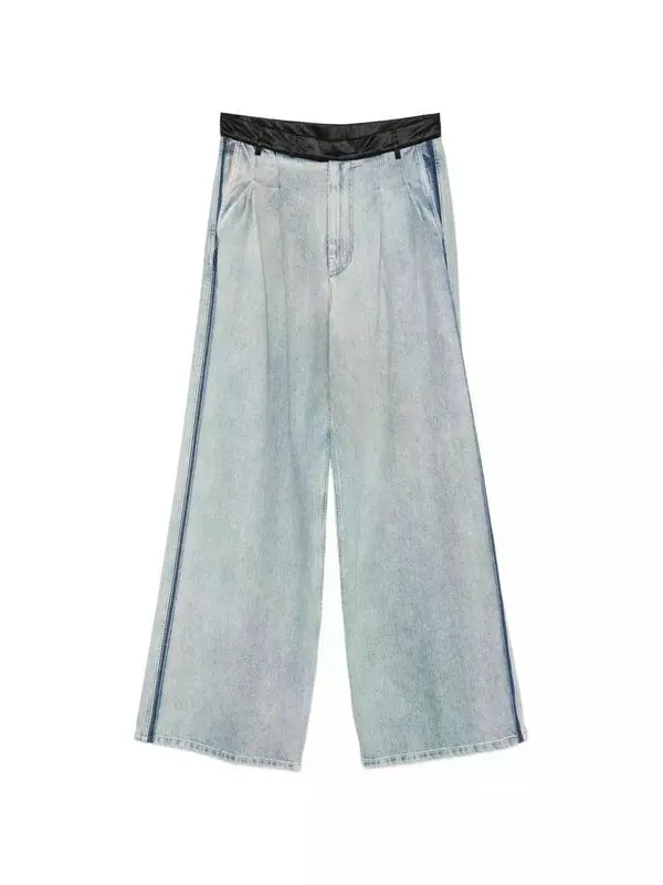 FORTE_FORTE Pleated Side-stripe Jeans - Blue