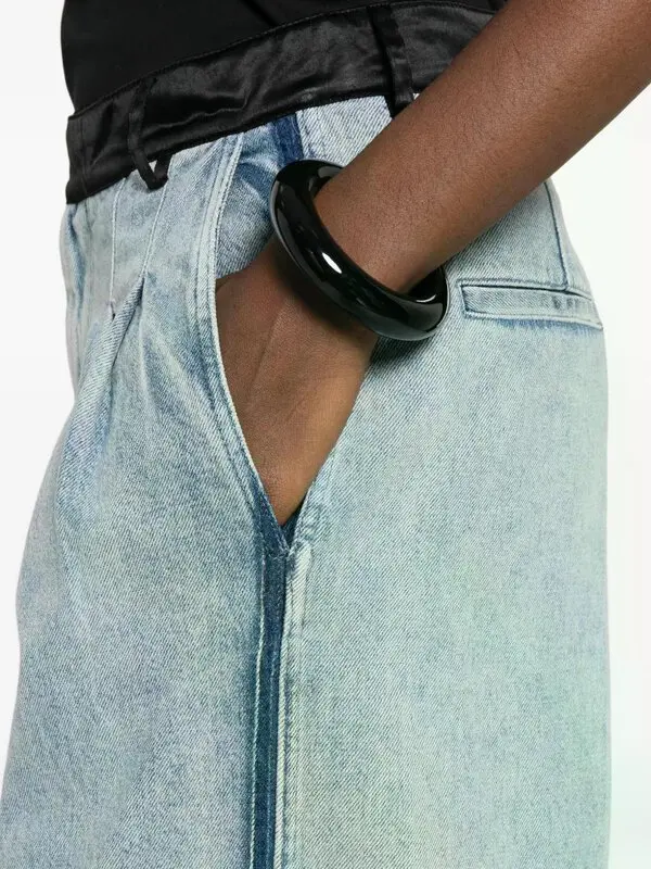 FORTE_FORTE Pleated Side-stripe Jeans