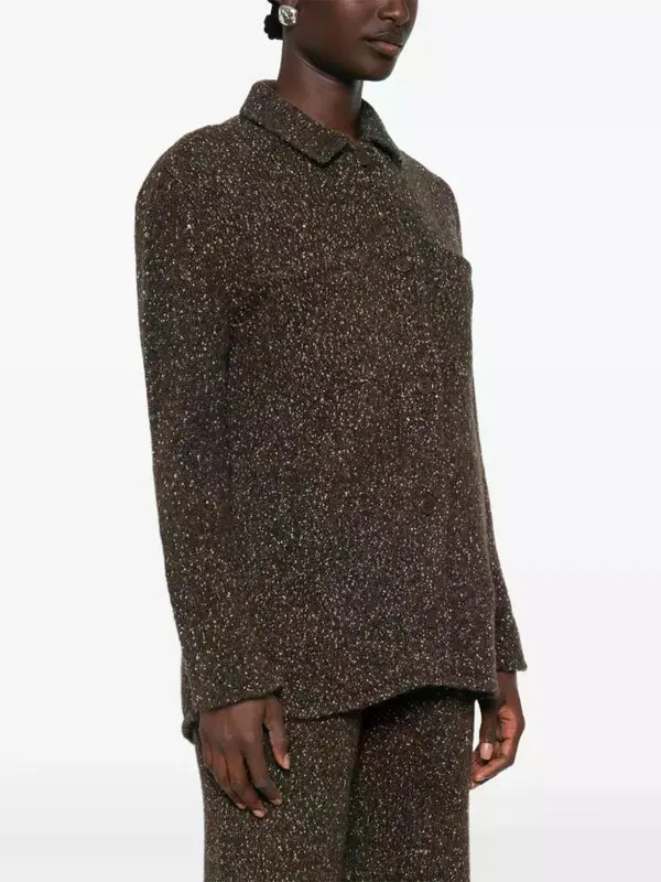ELY ELY Flecked-knit Button-up Cardigan