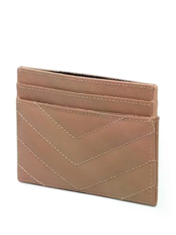 Saint Laurent 2023 Chevron Grain De Poudre Cassandre Card Holder