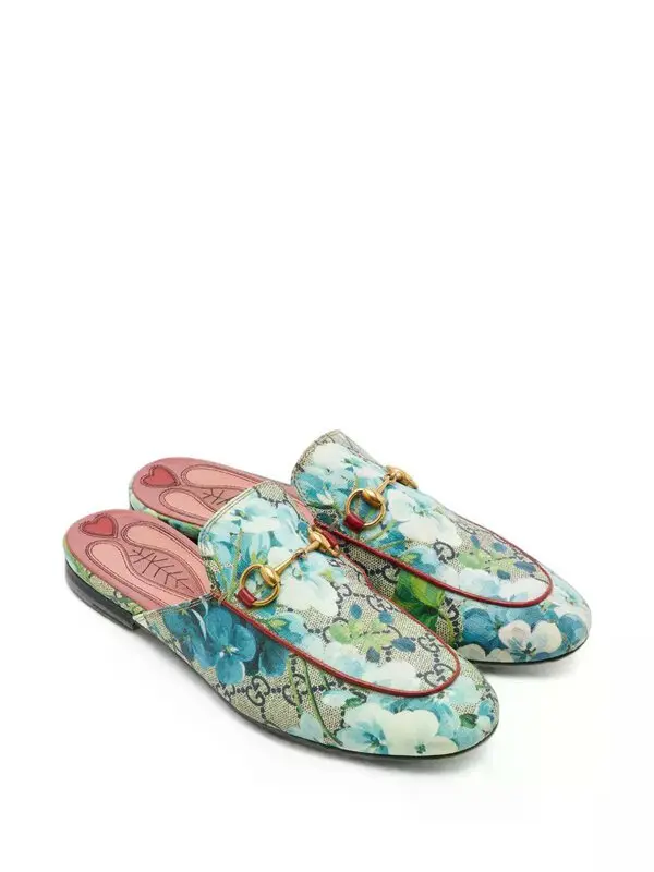 Gucci Princetown Blooms Gg Supreme Mules