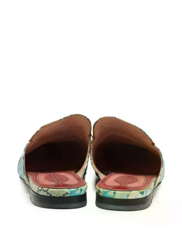 Gucci Princetown Blooms Gg Supreme Mules - Blue