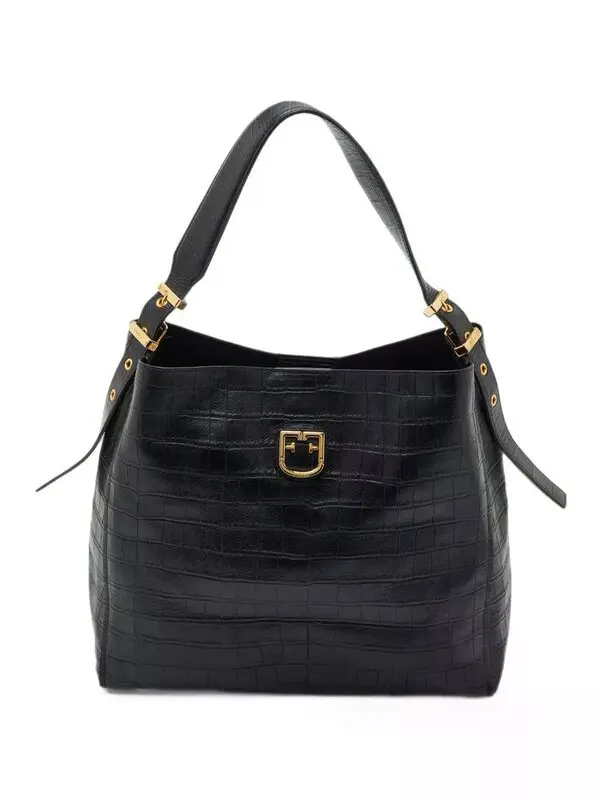 Furla Crocodile-embossed Shoulder Bag