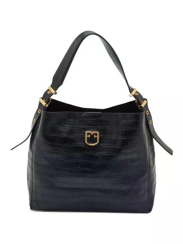 Furla Crocodile-embossed Shoulder Bag