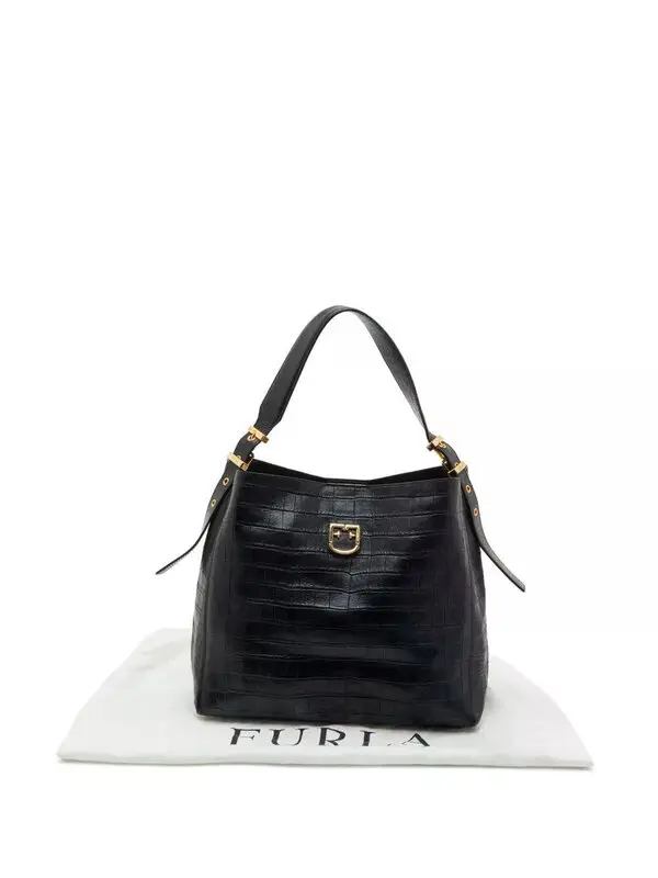 Furla Crocodile-embossed Shoulder Bag