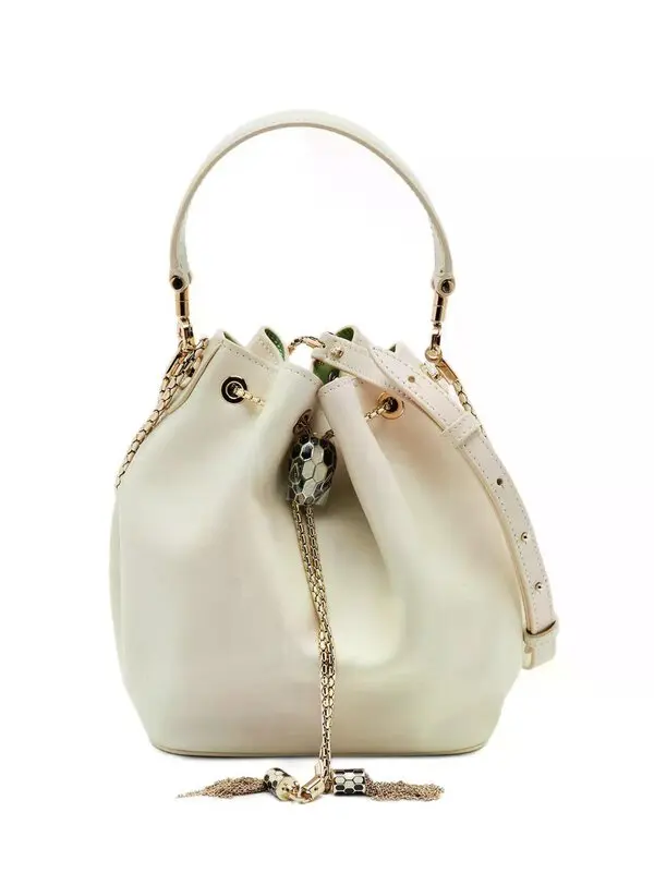 BVLGARI Serpenti Forever Drawstring Bucket Bag - Neutrals