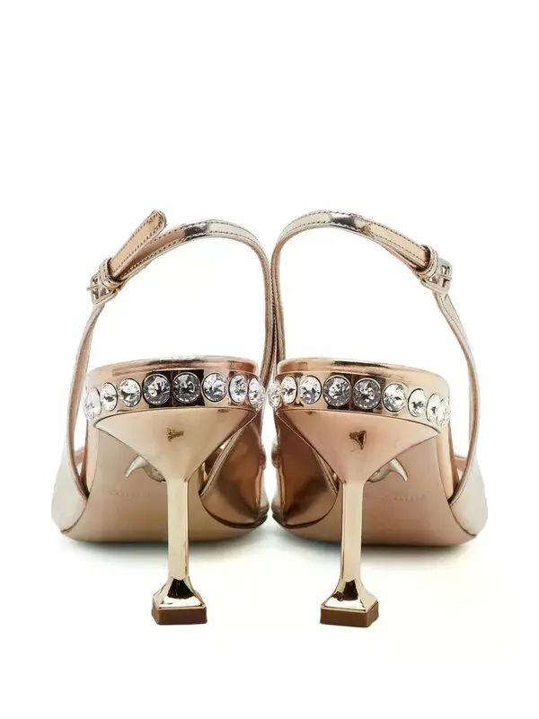 Miu Miu Crystal-embellished Pointed-toe Slingback Pumps