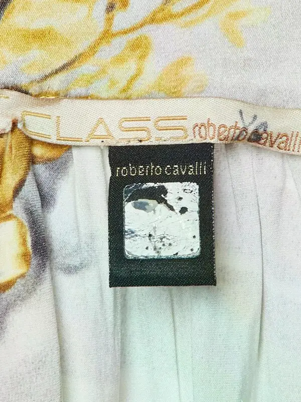 Roberto Cavalli Floral-print Silk-satin Blouse