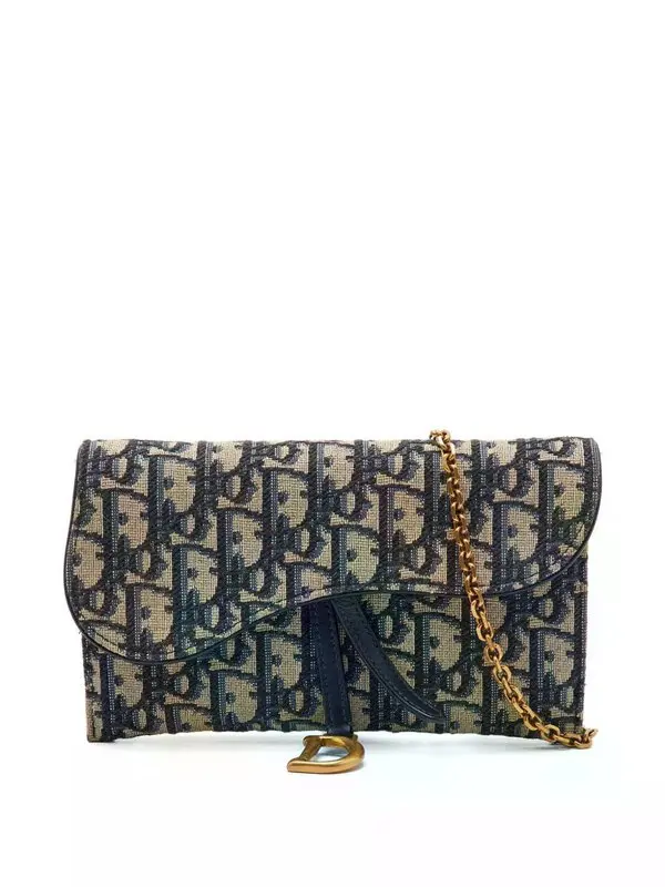 Dior 2022 Saddle Oblique Canvas Crossbody Bag - Blue