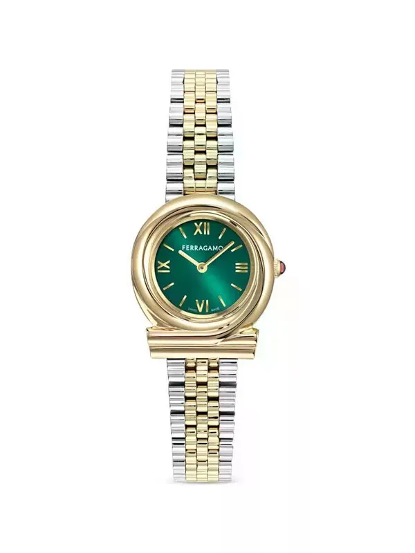 FERRAGAMO Gancini Twisted 28mm Watch - Green