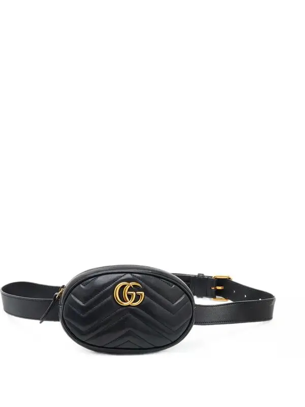 Gucci Gg Marmont Leather Belt Bag - Black