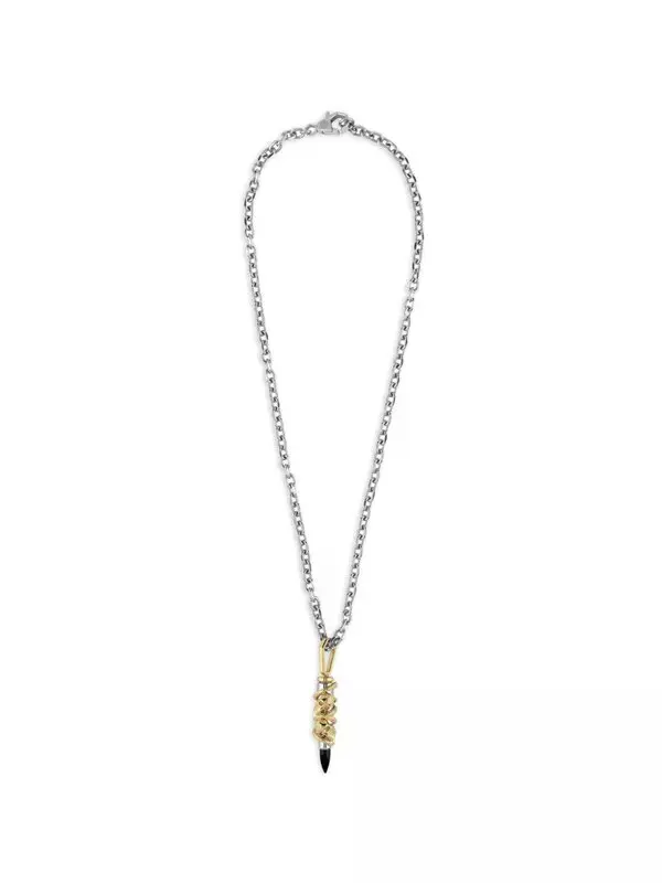 Philipp Plein Plein Bullet Skull-pendant Necklace - Silver