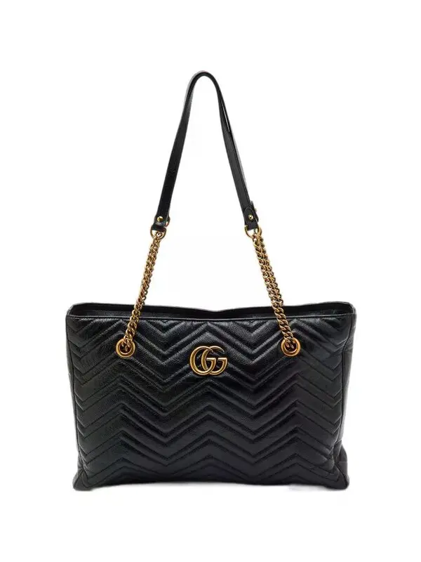 Gucci Medium Gg Marmont Matelassé Tote Bag - Black