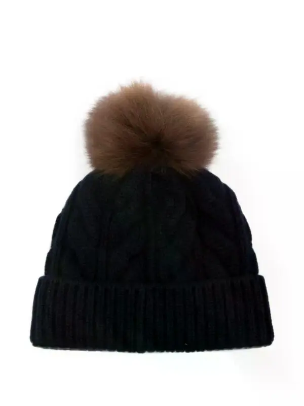 Moncler Cable-knit Pompom Beanie Hat