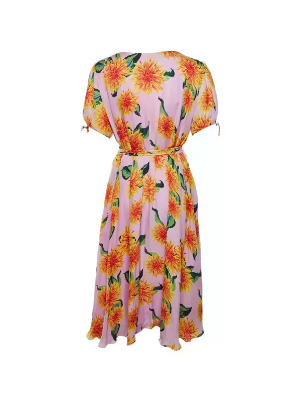 Carolina Herrera Floral-print Wrap Midi Dress