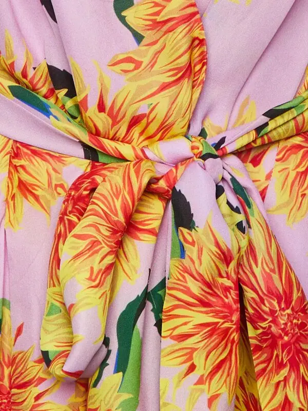 Carolina Herrera Floral-print Wrap Midi Dress