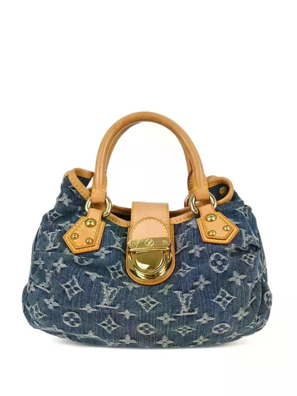 LOUIS VUITTON 2005 Monogram Denim Pleaty Handbag - Blue