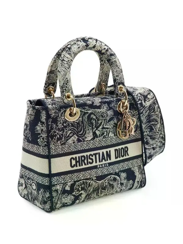 Dior Toile De Jouy Lady D-lite Tote Bag - Blue