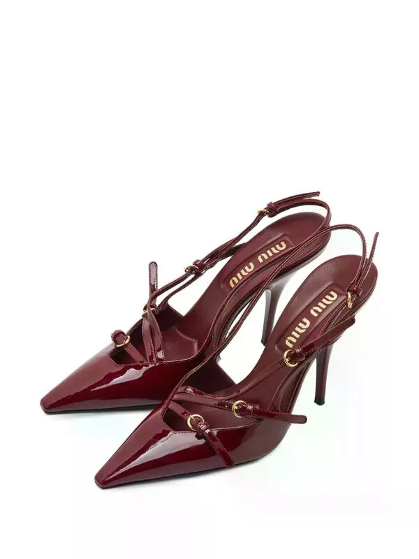 Miu Miu Pointed Toe Buckle Slingback Pumps