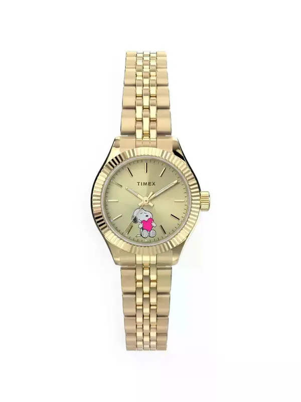 Timex® X Peanuts Legacy Mini Heart-hug 25mm Stainless Steel Bracelet Watch - Gold