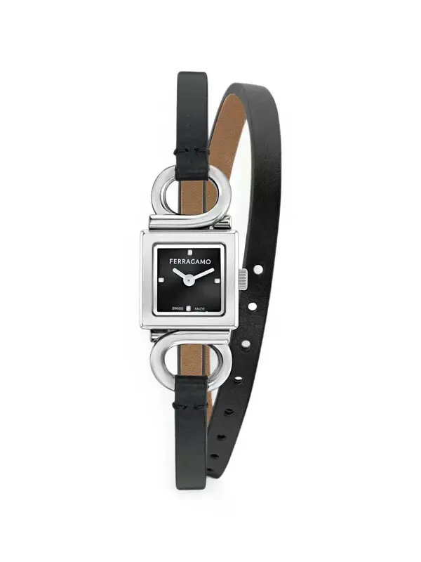 FERRAGAMO Gancio Evo 18mm Watch - Black