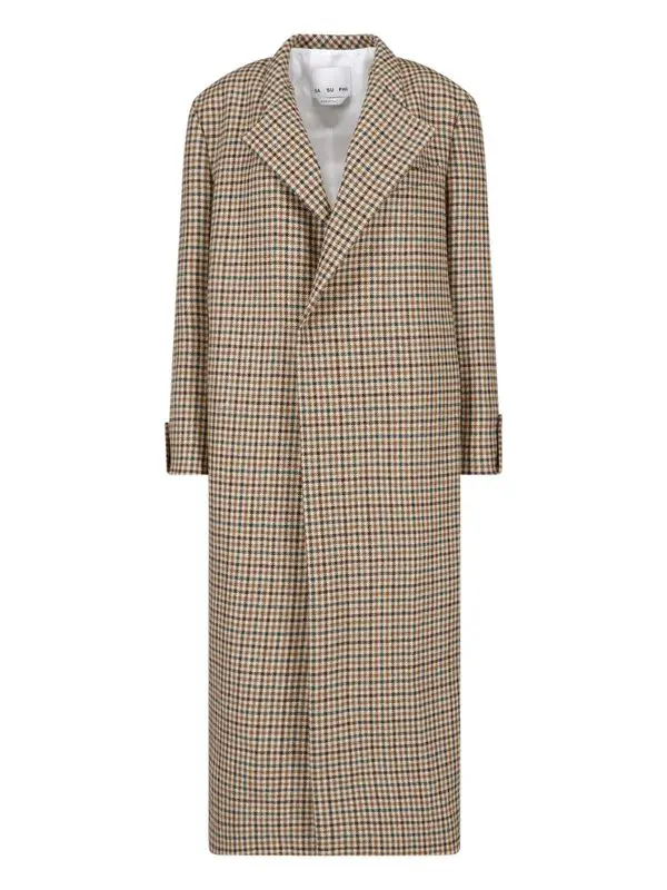 SA SU PHI Checkered Wool Coat
