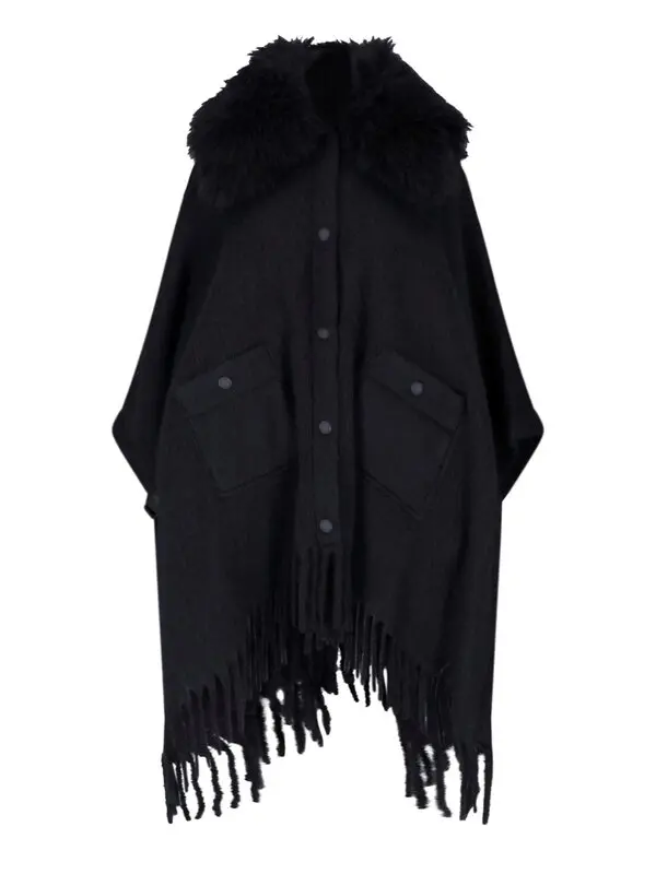 Moncler Cape With Shearling Collar