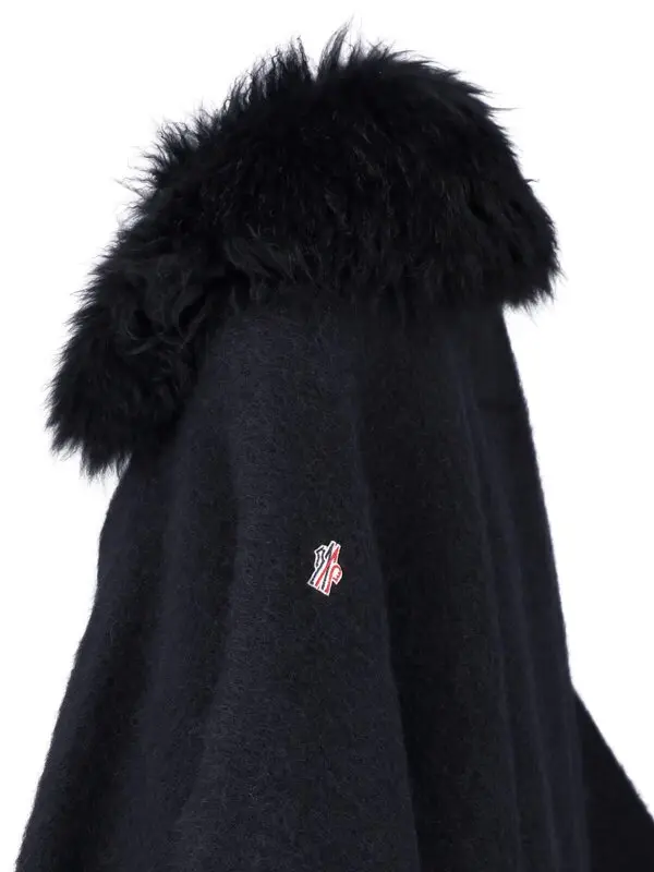 Moncler Cape With Shearling Collar