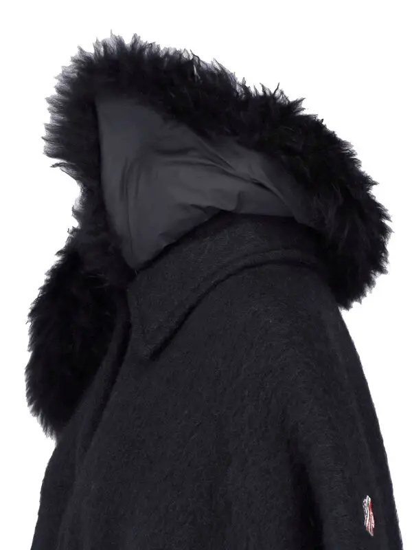 Moncler Cape With Shearling Collar