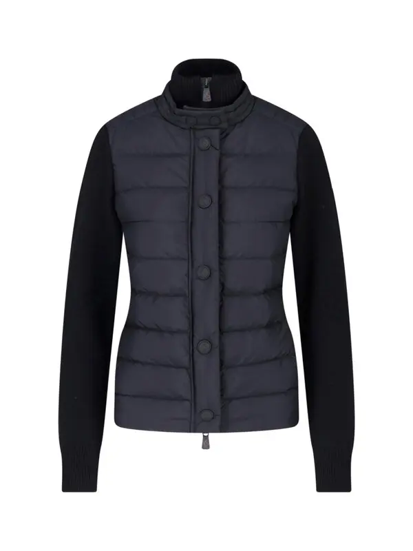 Moncler Padded Cardigan In Virgin Wool