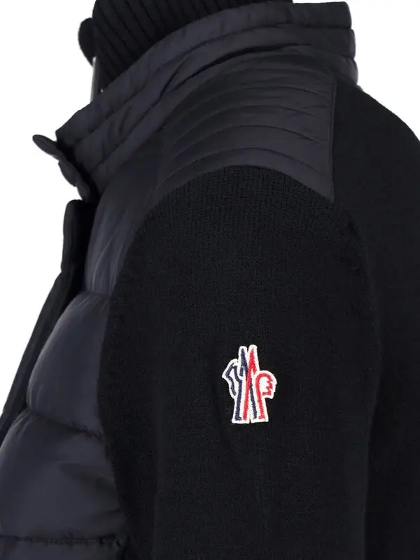 Moncler Padded Cardigan In Virgin Wool