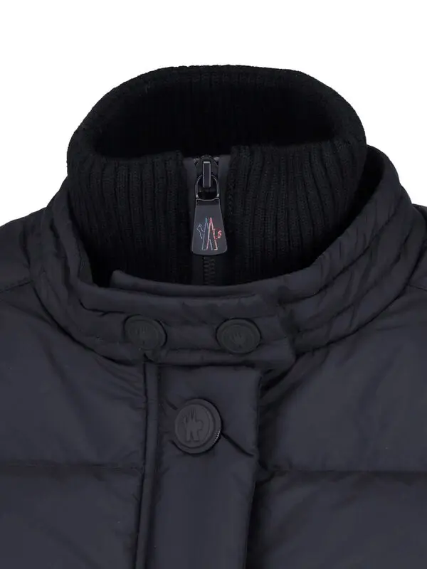 Moncler Padded Cardigan In Virgin Wool
