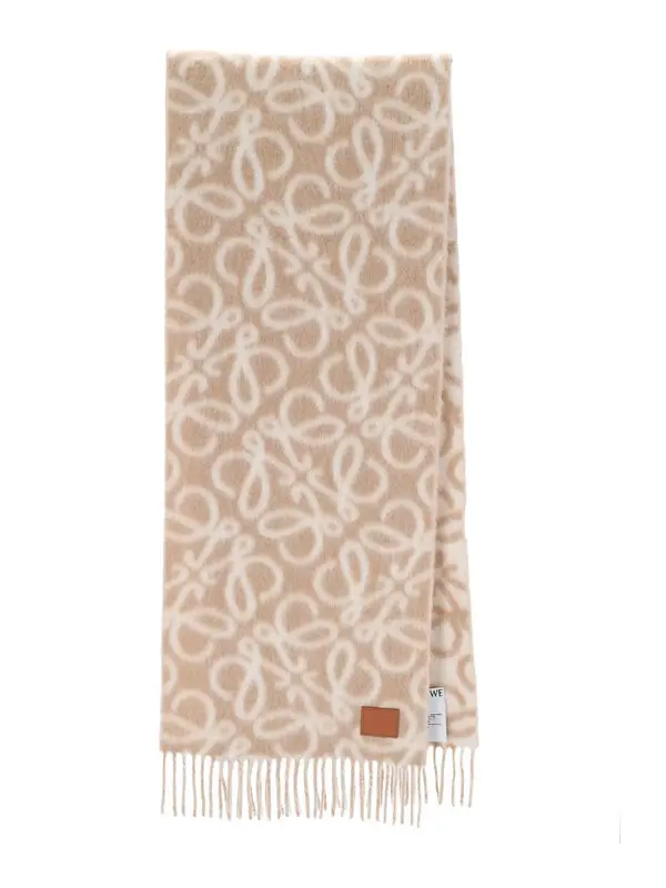 Loewe Scarf “anagram - Beige