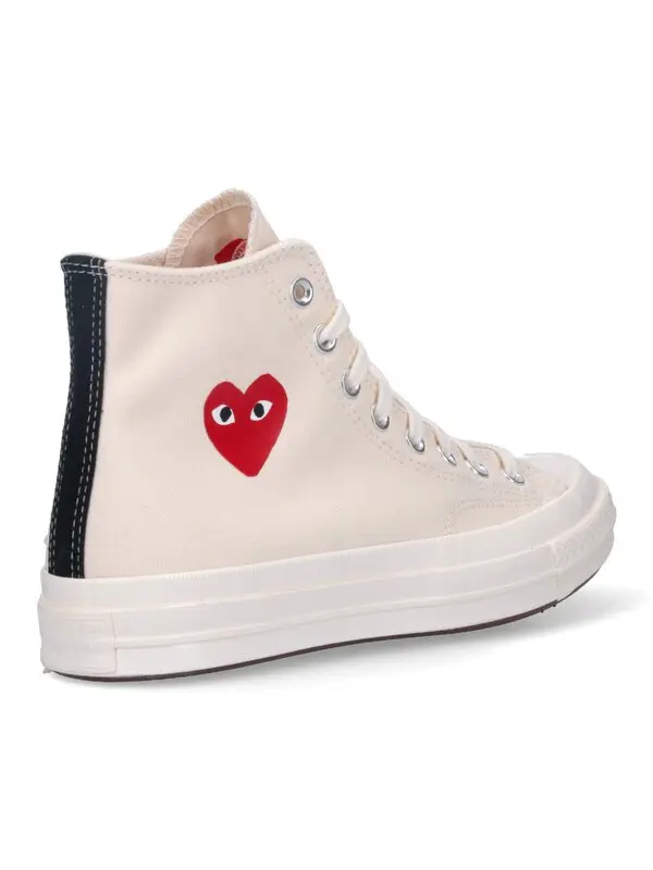 Play Comme Des Garcon High Top "converse Chuck 70" Sneakers - Beige