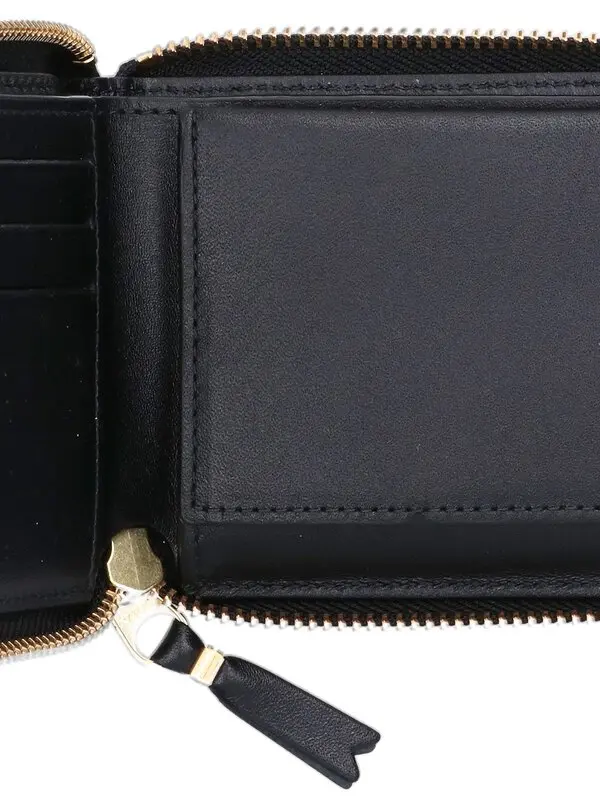 Comme Des Garçons Zip Logo Wallet - Black