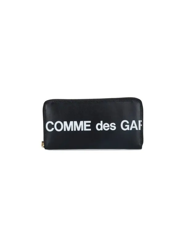 Comme Des Garçons Zip Logo Wallet - Black