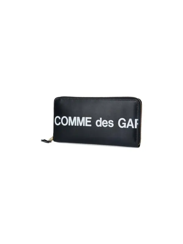 Comme Des Garçons Zip Logo Wallet - Black