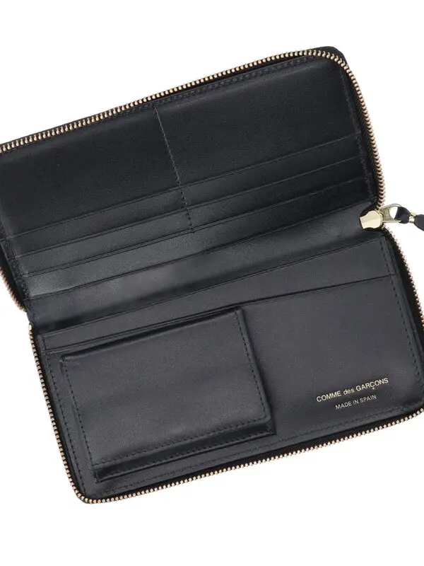 Comme Des Garçons Zip Logo Wallet - Black